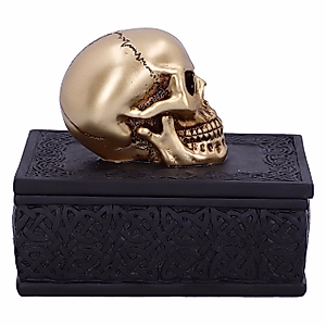 Nemesis Now Celtic Opulence Golden Skull Black Trinket Box, 11.8cm
