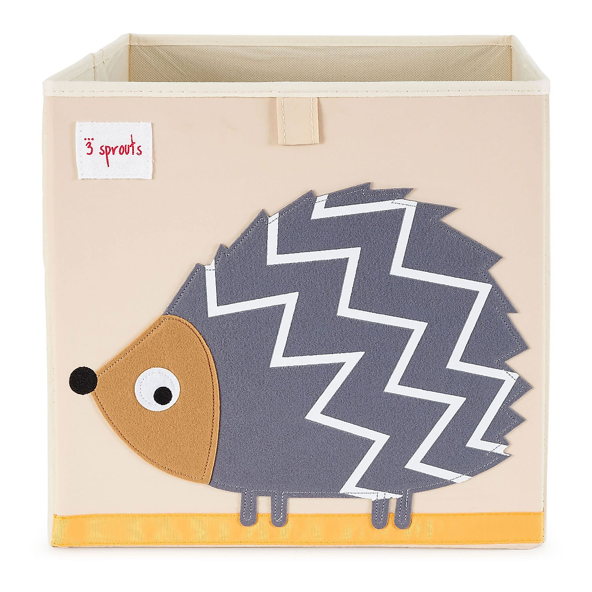 3 Sprouts Large 13 Inch Square Children's Foldable Fabric Storage Cube Organizer Box Soft Toy Bins, Pet Hedgehog and Friendly Owl (2 Pack)