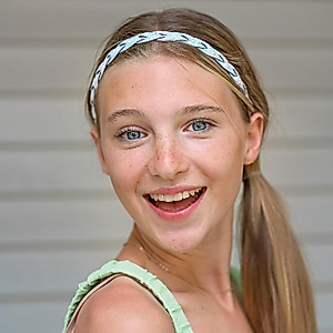 FROG SAC 3 Glitter Headbands for Girls, Adjustable No Slip Headband for Kids, Sparkly Stretch Hair Bands for Tweens, Bling Elastic Nonslip Teen Girl Hair Accessories