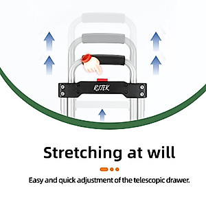 RJTEK【Material Upgrading】 Stair Climber Hand Truck and Dolly, 220Lb Capacity Stair Climbing Cart, Heavy-Duty Trolley and Luggage Cart, Lightweight with Telescoping Handle, Silver & Black