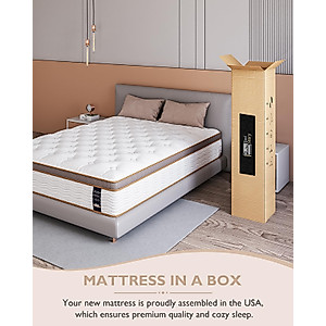 BedStory Full Mattress - 14 Inch Hybrid Mattress in a Box - Individually Wrapped Coils for Pressure Relief and Motion Isolation