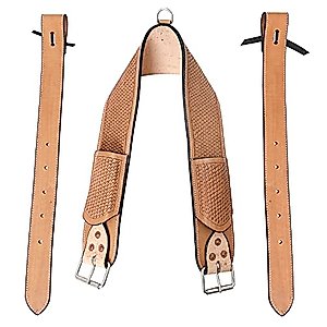 HILASON Horse Western Carved Leather Rear Flank Back Cinch Girth Saddle Billets Comfytack | Flank Cinch | Flank Cinch Billet | Western Cinch | Saddle Cinch | Western Girth | Saddle Billet Strap