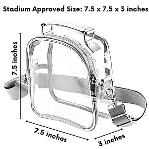 Oboo Clear Bag Stadium Approved, Clear Purse for Women, Cute Crossbody Transparent Bag, See Through Clear Handbag (Silver)