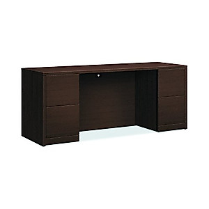 HON 10500 Series Knee Space Credenza - Double Pedestal Credenza, 72w x 24d x 29.5h, Mocha (H10543)
