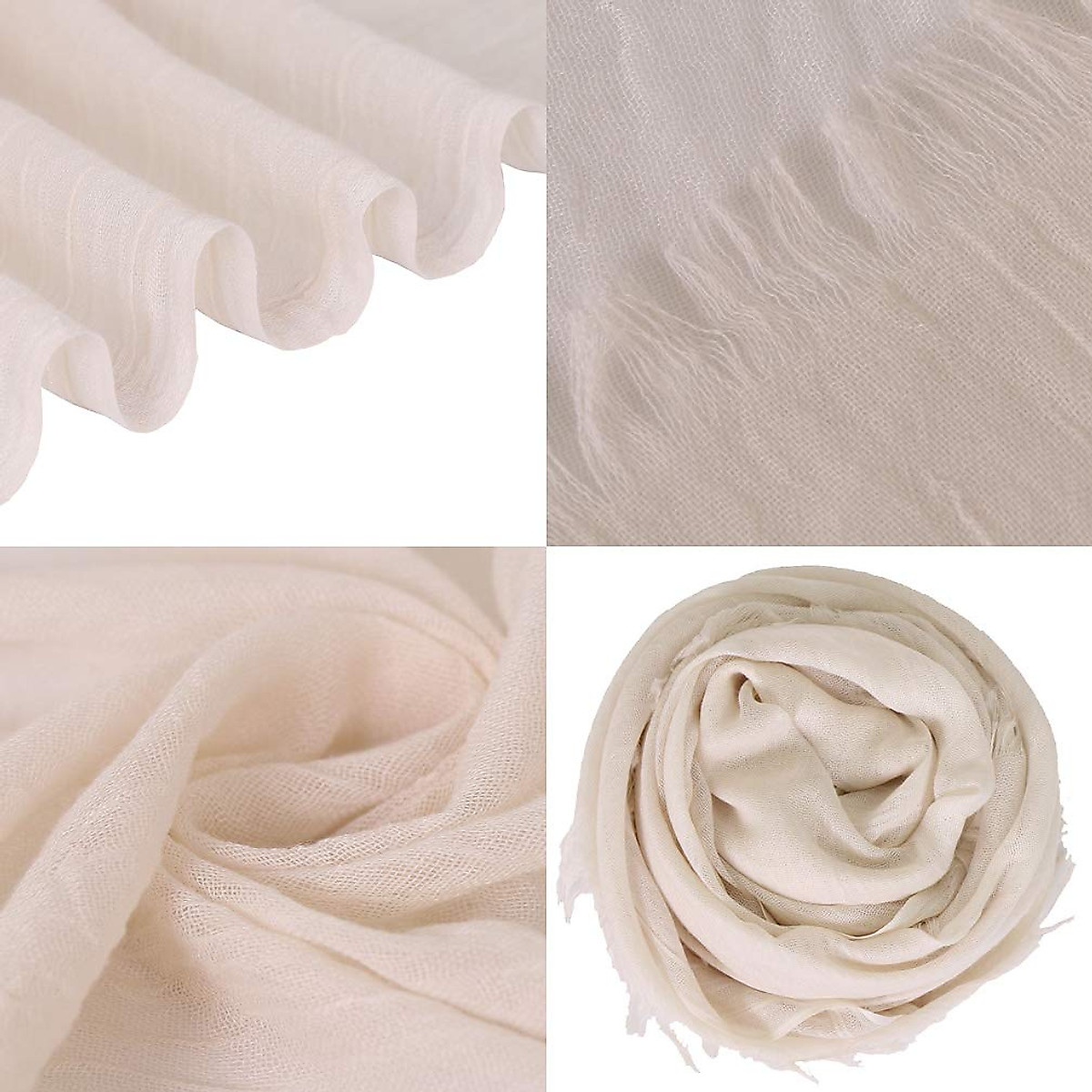 LMVERNA Beige Fashion Scarf Lightweight Soft Shawl Summer Beach Wrap Shawl for Women (Beige)