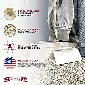 Catchmaster Clothes Moth Traps for House 24PK Wardrobe Closet Storage Glue Traps, Sticky Bug Catcher Indoor with Pheromone, Odorless Adhesive Flying Insect Trap, Protect Clothing Pet Safe Pest Control