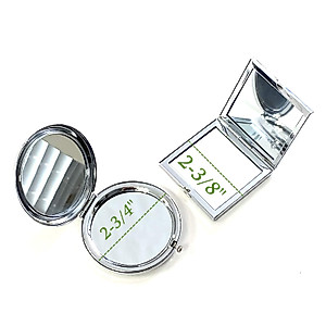 Azi 2 Classic Celtic Style Travel Pocket & Purse Mirror. 1 Round and 1 Square Double Sided Christmas Red & Green Irish Design Pattern Floral & Swirl