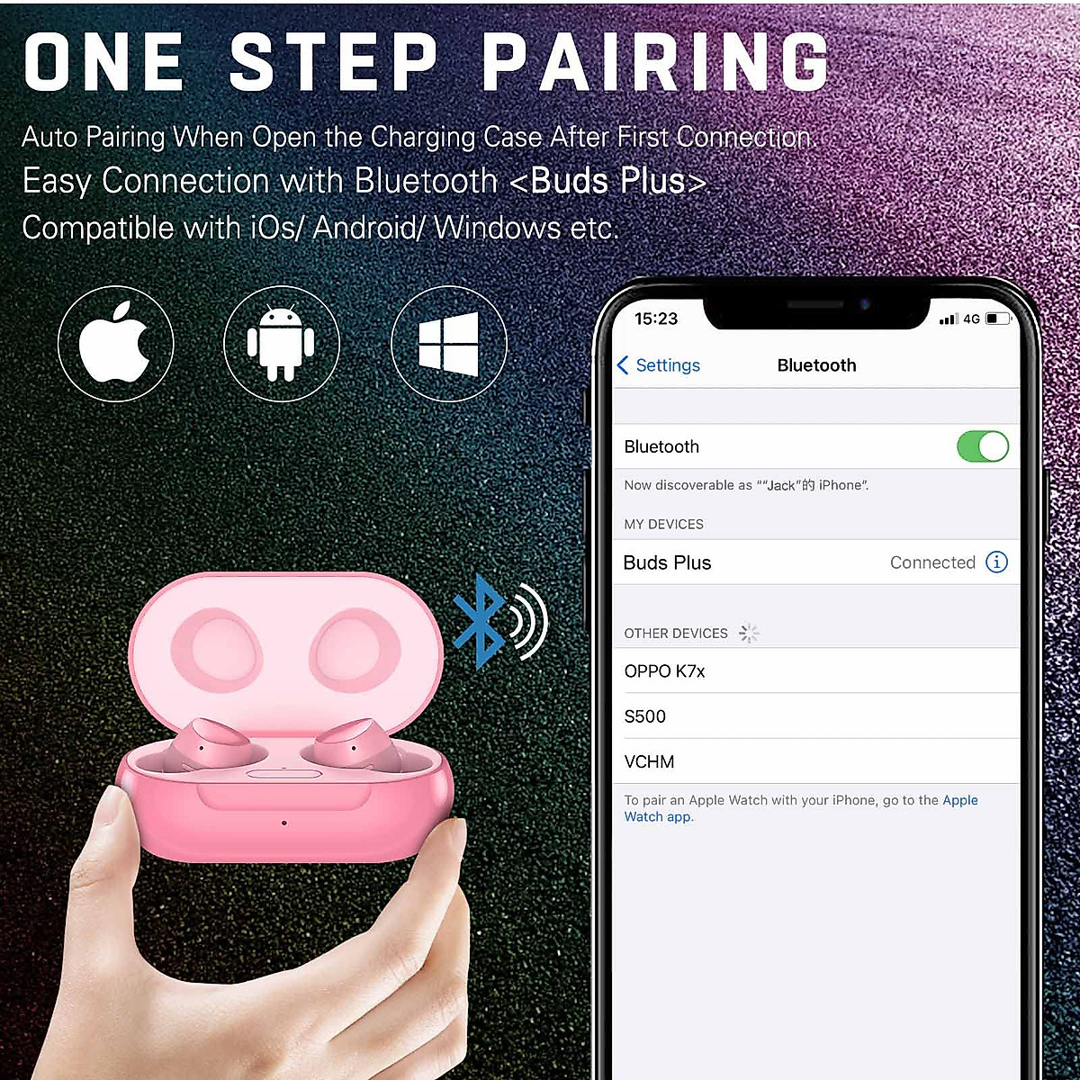 UrbanX Street Buds Plus for Samsung galaxys Tab A7 Lite - True Wireless Earbuds w/Hands Free Controls (Wireless Charging Case Included) - Pink