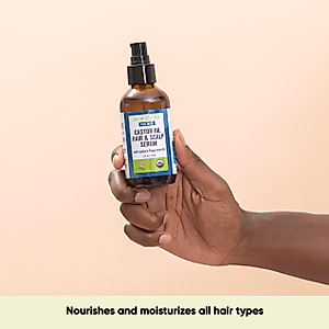 Sky Organics Men's Organic Castor Oil Hair & Scalp Serum for Hair, USDA Certified Organic to Moisturize, Support & Condition, 4 fl. Oz