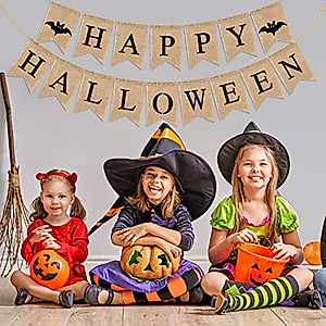 WATINC 26 Pack DIY Burlap Banner Set Include Letter Stencil, Design Swallowtail Flags for Kids and Adults, Handwriting Banner for Birthday and Independence Party, Unique Hand Draw Home Summer Decor