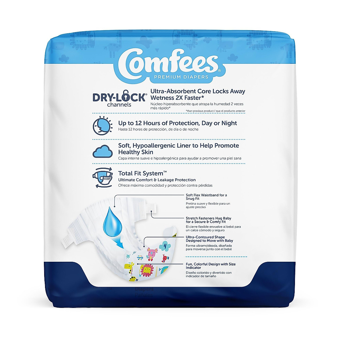 Comfees Baby Diaper Tab Closure Size 4 Disposable Moderate Absorbency, 41540 - Pack of 31