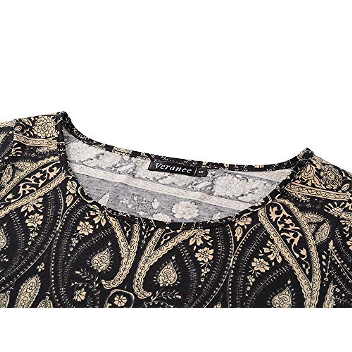 Veranee Women's Plus Size Swing Tunic Top 3/4 Sleeve Floral Flare T-Shirt (XX-Large, 16-10)