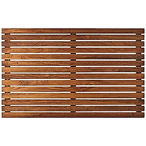 Bare Decor Zen Spa Shower or Door Mat in Solid Teak Wood and Oiled Finish, 31.5 by 19.5-Inch