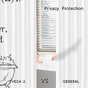 VEGA U Funny Fabric Shower Curtain for Bathroom, Cute Quote Bath Decor with Hooks, Hotel Quality, 72x72 Inch