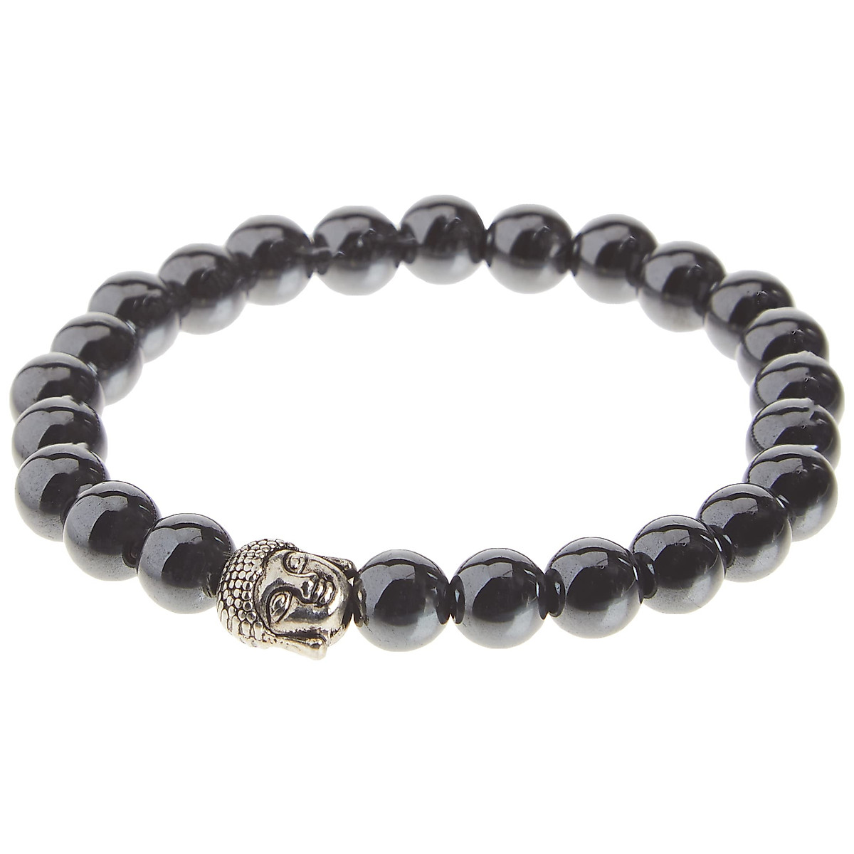 Original Chakra Infused Buddha Bracelet with Spiritual Hematite Healing Stones - Adjustable Sizing for Women, Men and Yogis - Earth Therapy