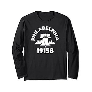 Philly Neighborhood 19158 Zip Code Philadelphia Liberty Bell Long Sleeve T-Shirt