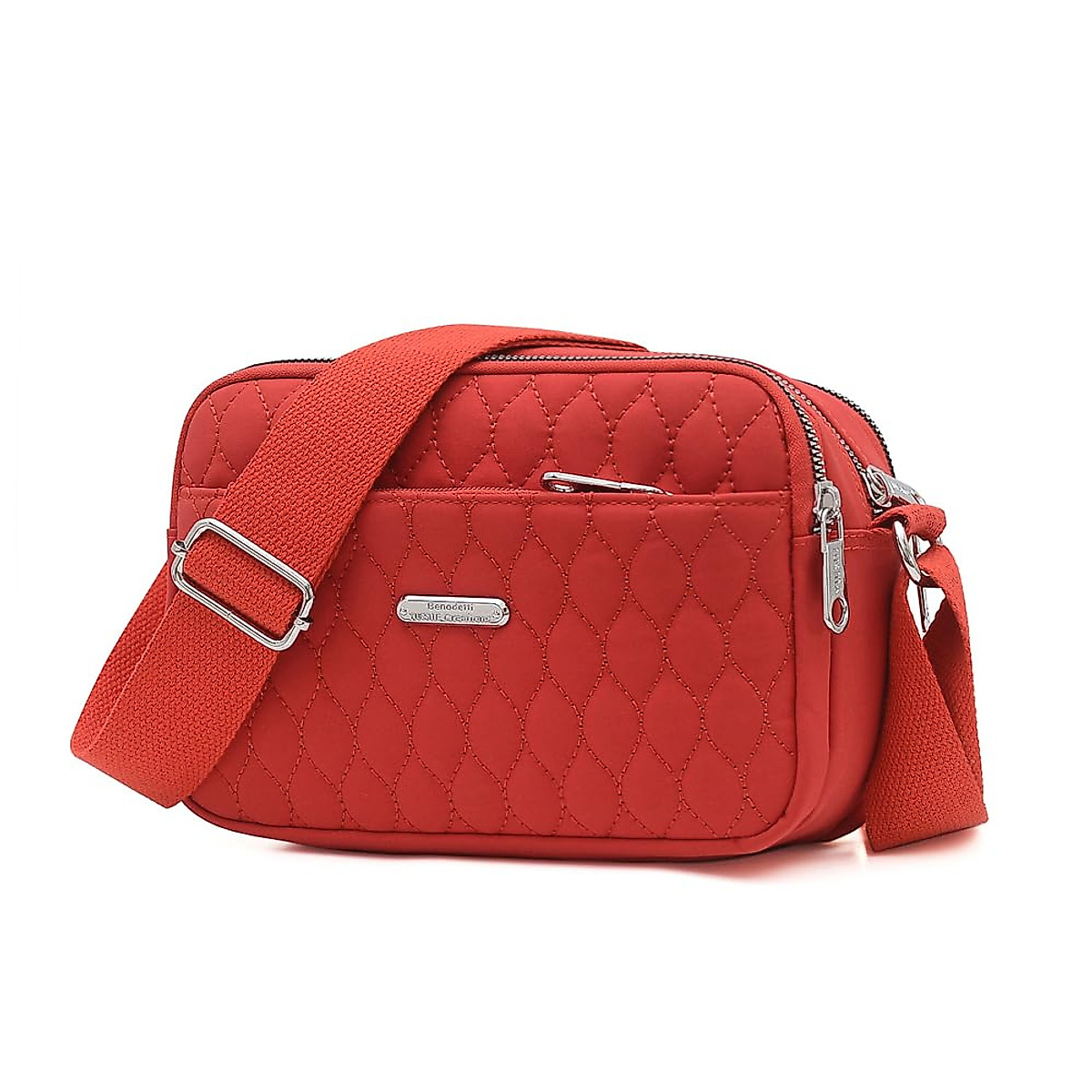 YANAIER Small Crossbody Bags Quilted Purse Mini Light Nylon Cell Phone Cross Body Wallet for Women Ladies Black