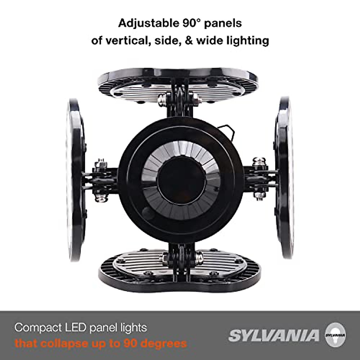 SYLVANIA LED Garage Retrofit Light, 60W Ceiling Light Fixture for Garages / Workshops / Basements / Utility, 7200 Lumens, 6500K, IP44 Rated - 2 Pack (41360)
