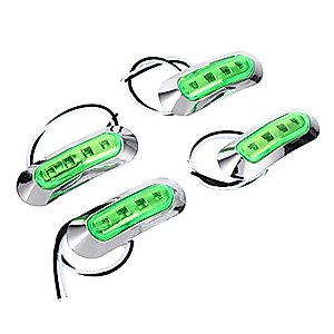 BUGUUYO Truck Light 4pcs Boat Truck Side Marker Warning Light Truck Signal Abs The Width Light Green Directional Lamp Trailer Side Light