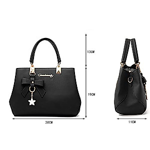 Dreubea Womens Handbag Tote Shoulder Purse Leather Crossbody Bag Black