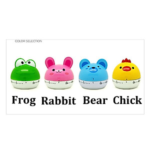 Golandstar Cute Cartoon Animal Timers Mini 55 Minutes Mechanical Kitchen Cooking Timer Clock Loud Alarm Counters (Green Frog)
