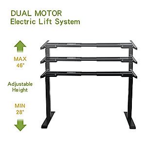 Radlove Dual Motor Electric Height Adjustable Standing Desk, 59 x 30 Inches Desk Whole-Piece Desk Board Electric Sit Stand Desk Home Office Table Ergonomic Desk