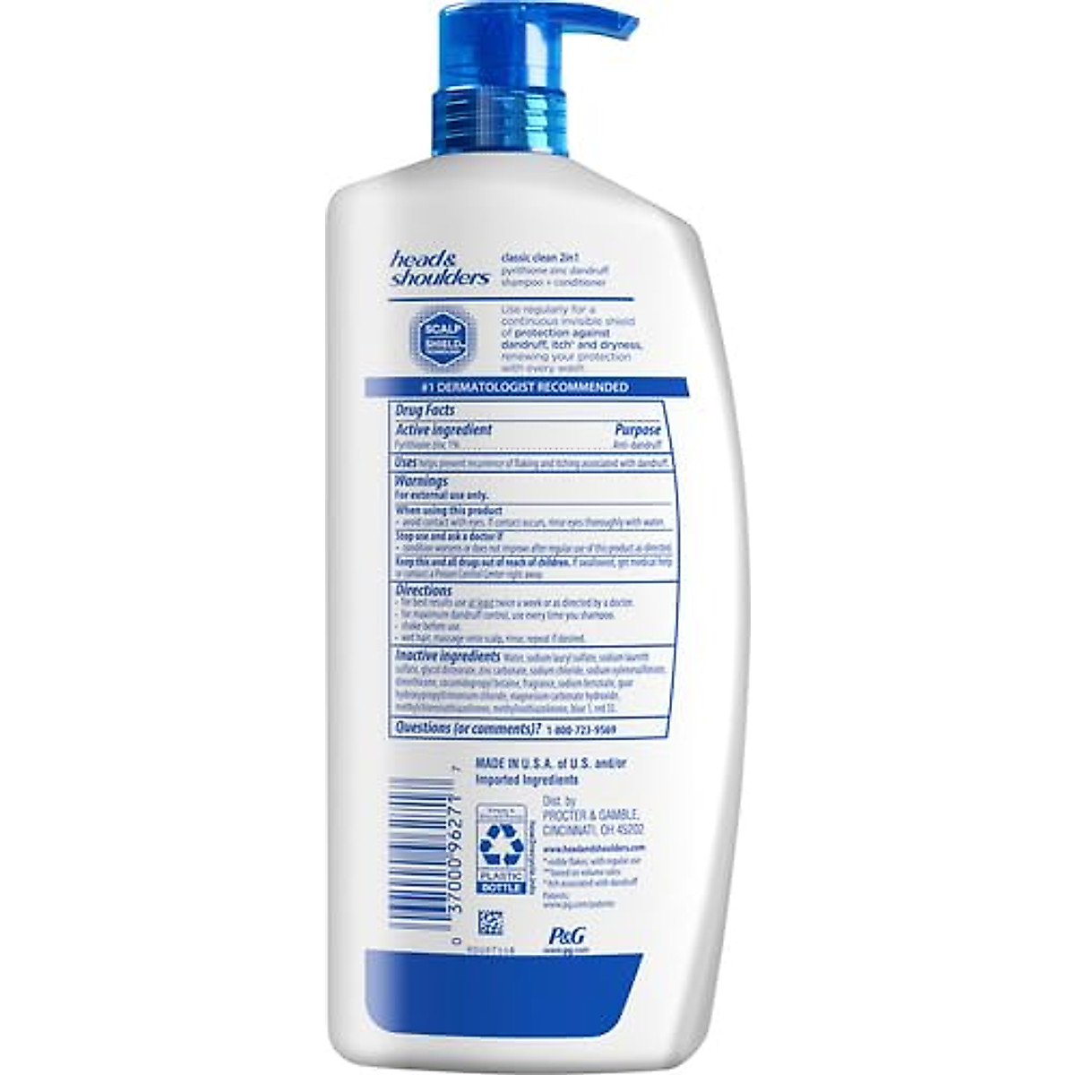 Head & Shoulders Classic Clean 2-in-1 Anti-Dandruff Shampoo + Conditioner, 32.1 oz