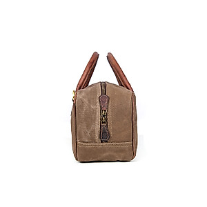 Aaron Leather Goods Canvas Leather Chef Knife Bag with Adjustable/Detachable Shoulder Strap (Seaweed, Canvas)