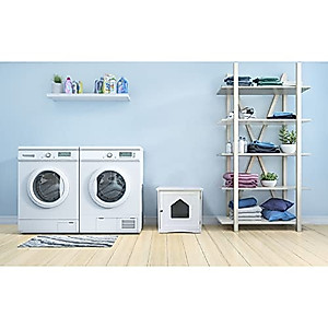 TRIXIE Litter Box Enclosure, Hidden Kitty Litter Box Cabinet, Furniture Style, White,(19.84 LBS)