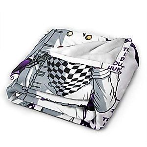 EISVALAYA Danganronpa Flannel Throw Blanket Lightweight Comfy Fluffy Warm Cozy Plush Cover Soft Queen Bed Twin Sofa Office (Danganronpa Kokichi Ouma, Medium 6050in)