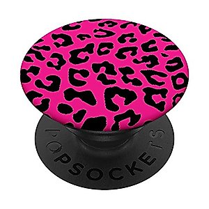 Hot Magenta Pink Leopard Pattern PopSockets PopGrip: Swappable Grip for Phones & Tablets