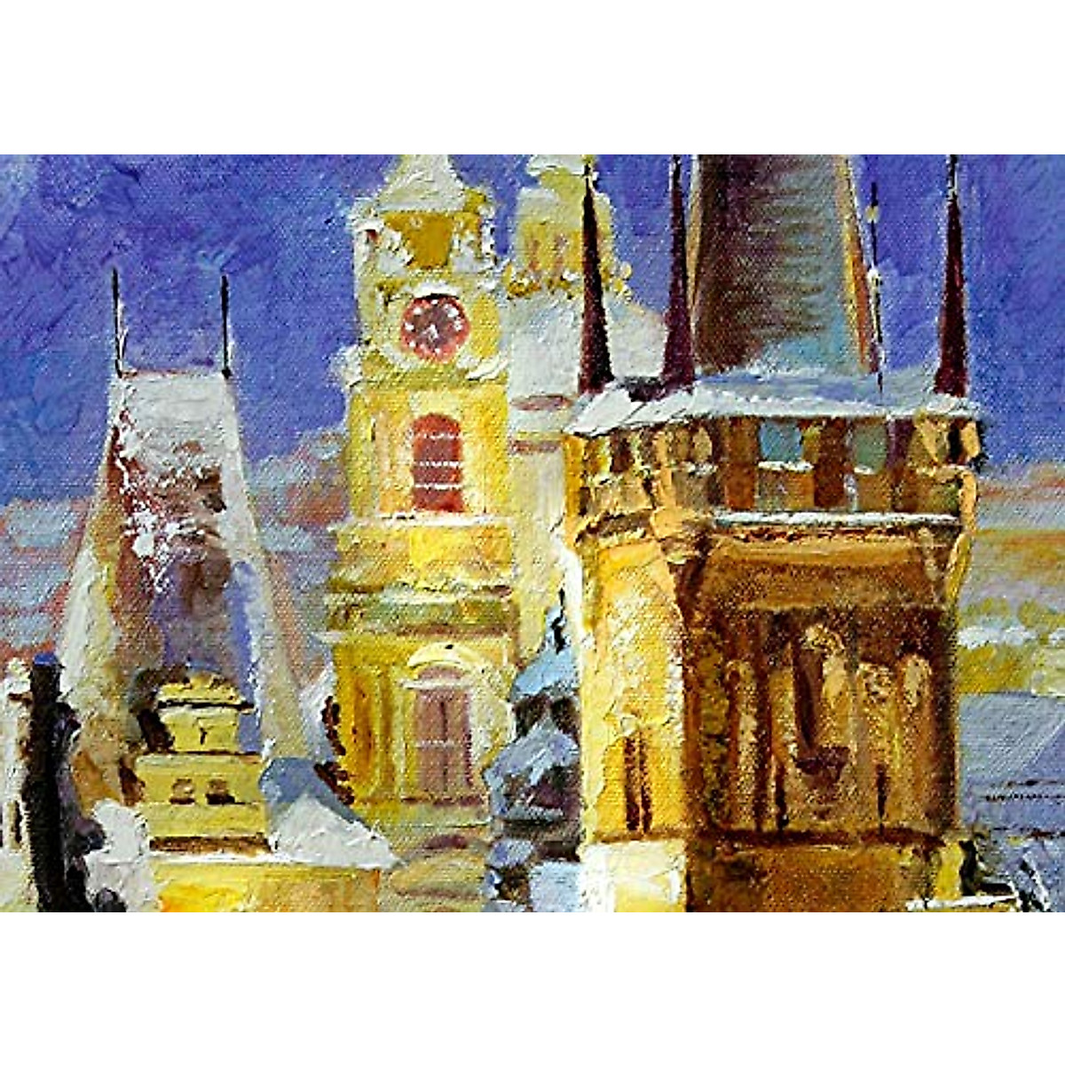 SOLD,Gateway to Prague, The Golden City By Internationally Renown Painter Yary Dluhos