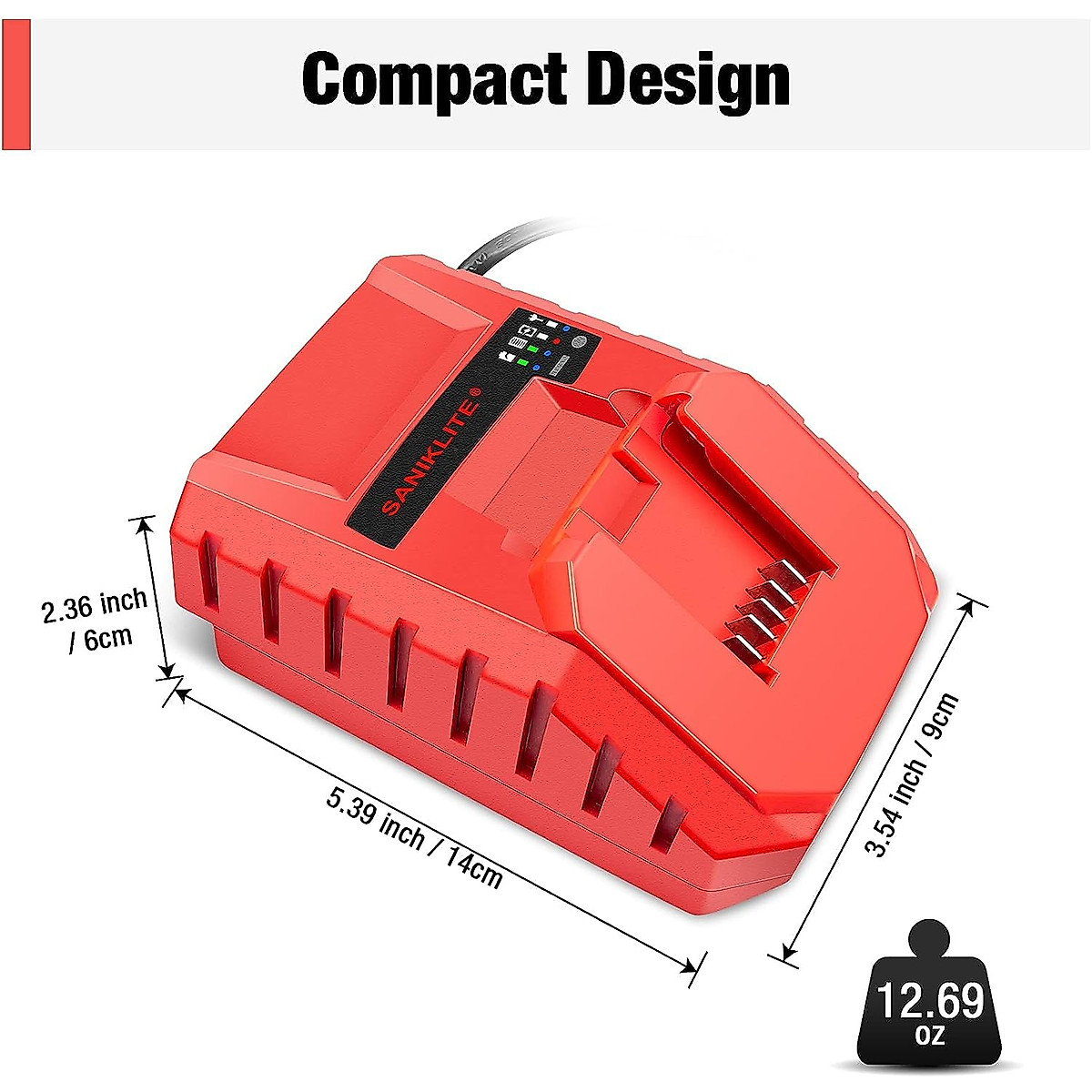Battery Charger For Hilti, Portable C 4/12-50 12V Lithium Power Tools Battery Charger, 57W Fast Charging With Dual LED Systems & USB Port Cordless Battery Pack Charger For Hilti 12 Volt Li-ion Battery