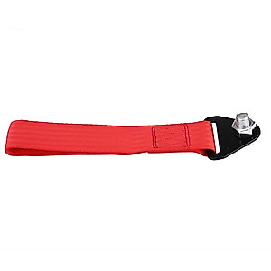 Aramox Tow Strap, Universal High Strength Racing Car Tow Strap Tow Rope for Front Rear Bumper Towing Hook (Red)