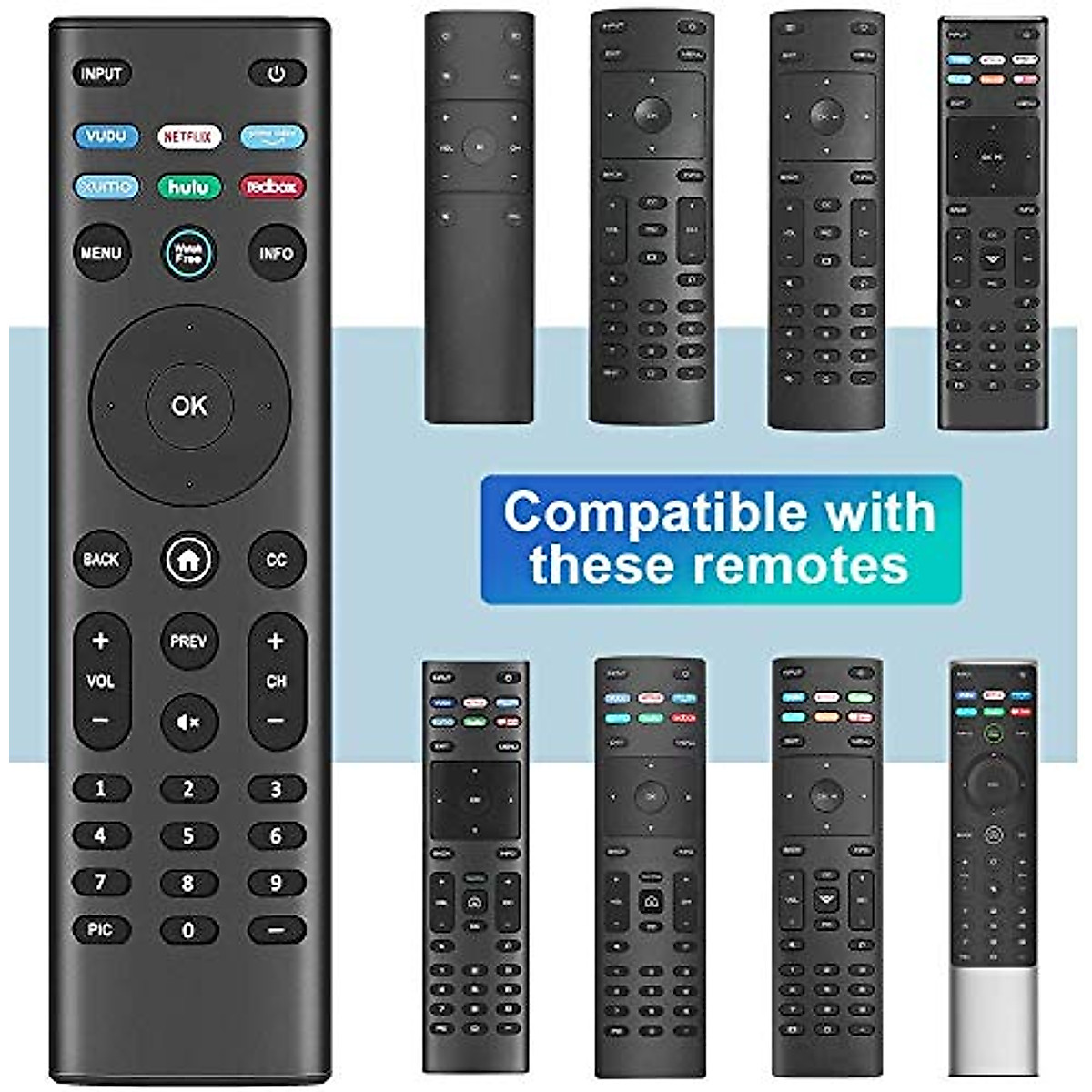 【Pack of 2】 Replacement Remote for Vizio Smart TV, Compatible with All Vizio TVs D-Series E-Series M-Series V-Series P-Series SmartCast HD 4K VIZIO Smart TVs