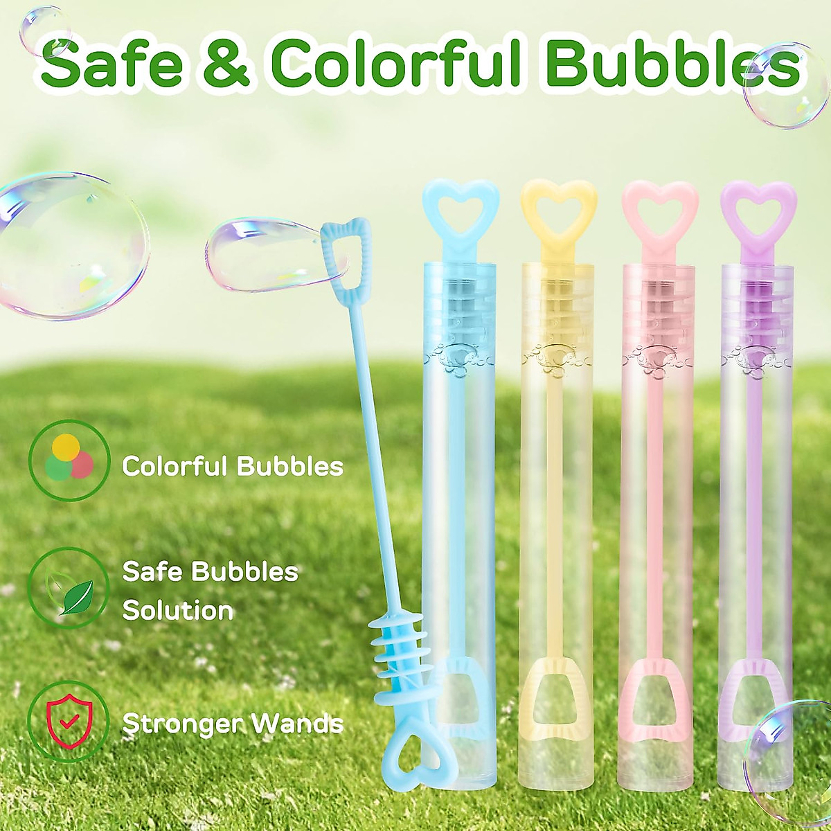 TOY Life 36 Bubbles Party Favors for Kids Mini Bubble Wands Bulk with Gift Cards Bubble Maker Kids Goodie Bag Stuffer for Classroom Wedding Birthday Party Decoration Easter Basket Stuffers for Kids