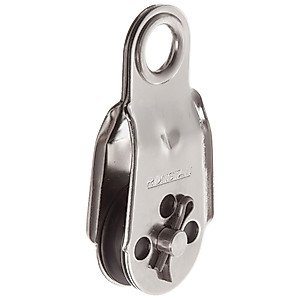 RONSTAN RF468 Grade Stainless Steel 316 Ferrule Eye Head Removable Sheave Single Block, 990 lbs Load Capacity, 1-1/4" Sheave