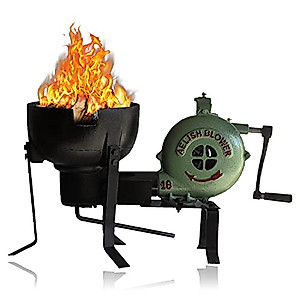 Simond Store Blacksmithing Coal Forge Furnace with Hand Blower for Knife Making Forging Farriers Tools and Equipment – Vintage Style Coal Forge with Pedal Type Handle…