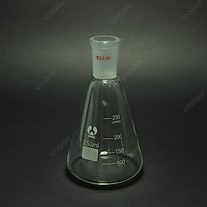 250ML,Glass Erlenmeyer Flask,1glass conical Flask,24/40,Lab Glassware Flask