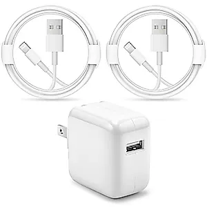 iPad Charger iPhone Charger【Apple MFi Certified】 12W USB Wall Charger Foldable Portable Travel Plug with 2-Pack USB to Lightning Cable(6 Ft) Compatible with iPhone, iPad, iPad Mini, iPad Air, Airpods