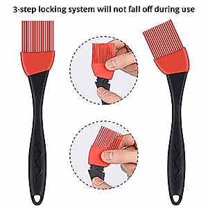 FOCUS FLAME Basting BBQ Baster Brush Grilling 2 pcs 8 IN Silicone Pastry Brush Oil Cooking Brush for cast iron Perfect Barbecue Baking Sauce Butter Dessert Marinade Meat Dishwasher Safe BBQ Brush