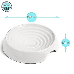 CatGuru Cat Bowls, Whisker Stress Free Food Bowl, Reliefs Fatigue, Wide Non Slip Shallow Dish, Feeding & Watering Supplies (Set of 2, Marshmallow)