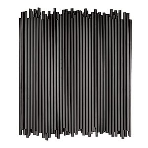 Armrouns 100 Pack Plastic Straws, 10 inch Long Disposable Straw individually wrapped. (10 inch)