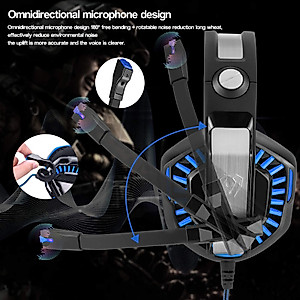 SVYHUOK Wired Pro Gaming Headset with Mic for Xbox one PC PS4, Noise Cancelling Over Ear Gaming Headphones, Stereo Bass Surround Sound, LED Light, MacBook Laptop Game Earphone Accessories