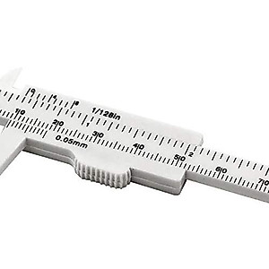 4pcs 0-80mm Double Rule Scale Plastic Vernier Caliper Measuring Student Mini Tool Ruler（White/Blue/Black/red）