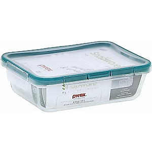SUPREME BOX Snapware 6-Cup Total Solution Square Food Storage Container, Glass - Pack of 2
