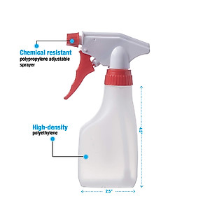 Consolidated Plastics Leakproof Pocket Spray Bottle with Red Sprayer, HDPE, Natural, 8oz, 12 Piece