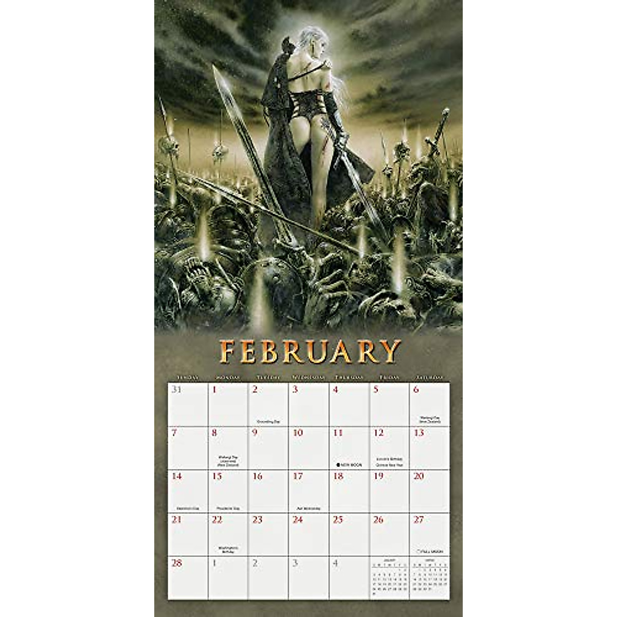 2021 The Fantasy Art of Royo 16-Month Wall Calendar