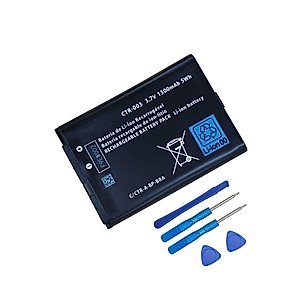 for Nintendo 3DS 2DS XL 2DS Game Console Replacement Battery CTR-003 1300mAh 3.7V + Tools