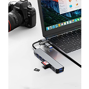 8 in 1 USB-C Hub, with 100W Power Output, 4K 60Hz HDMI Port, 10Gbps USB C and 2 USB A Data Ports, Ethernet Port, MicroSD & SD Card Reader, Household Office Necessities